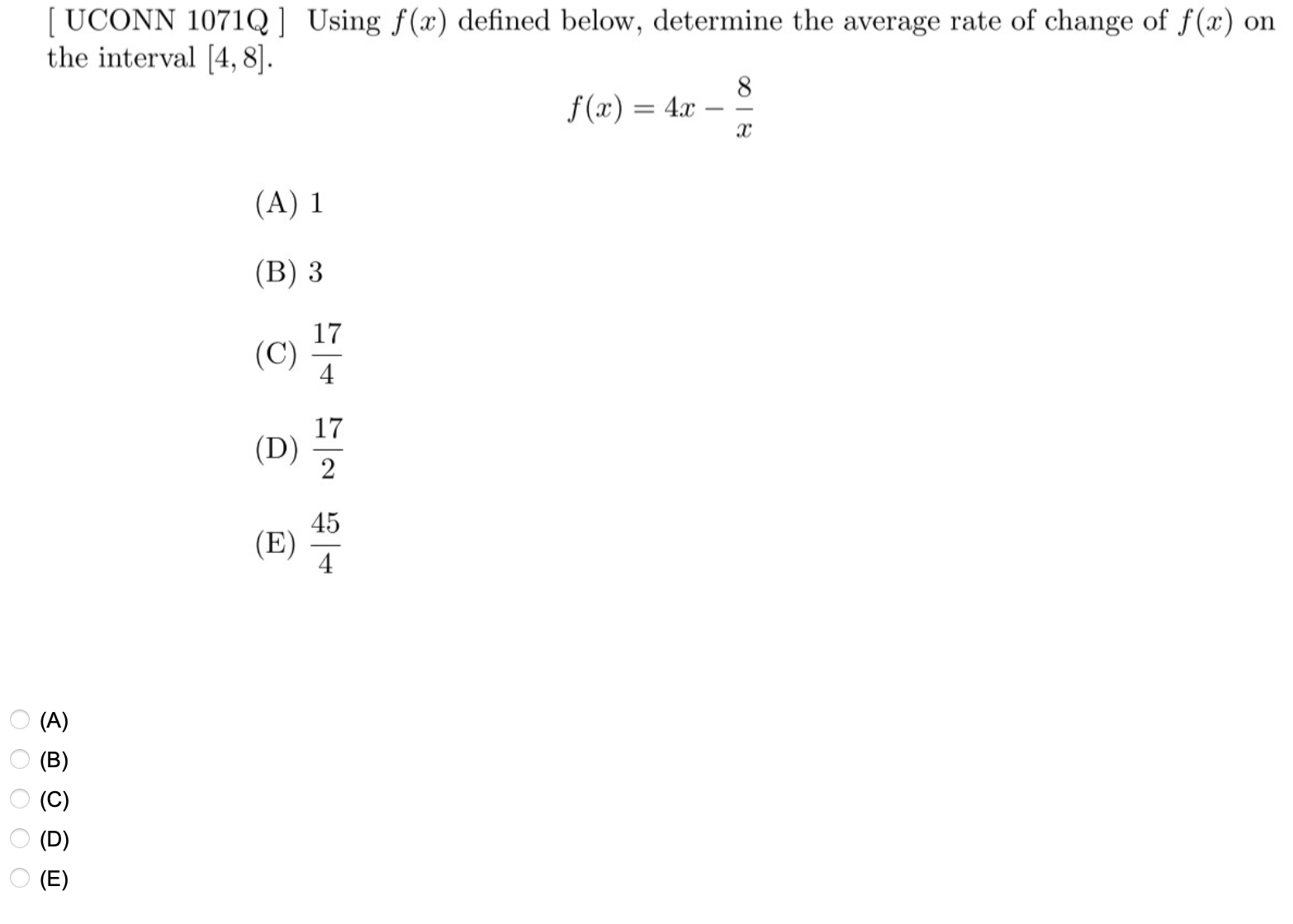 Solved [ UCONN 1071Q] Using f(x) defined below, determine | Chegg.com
