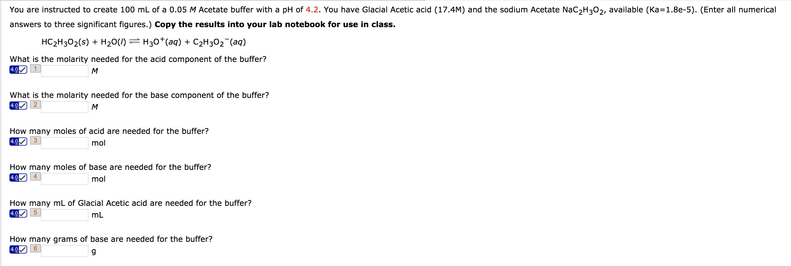 Solved You are instructed to create 100 mL of a 0.05 M | Chegg.com