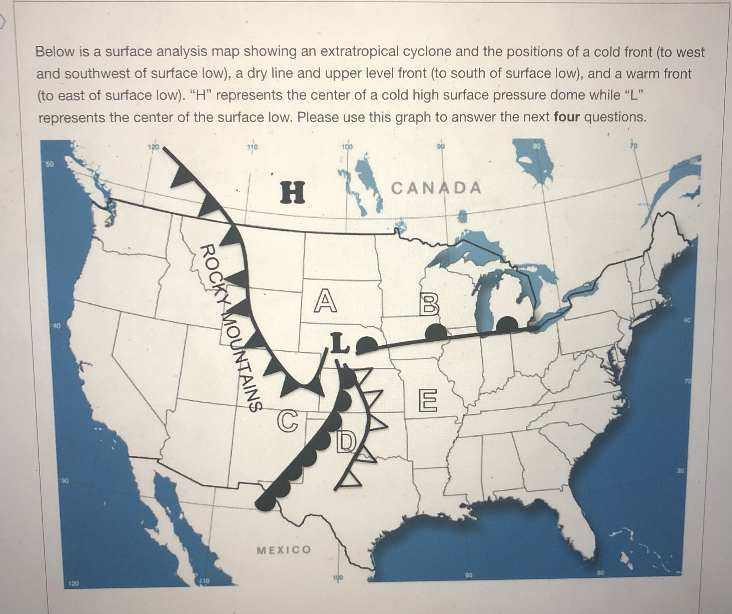 Solved Below is a surface analysis map showing an | Chegg.com