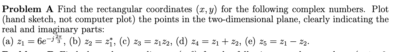 Solved Problem A Find the rectangular coordinates (x, y) for | Chegg.com