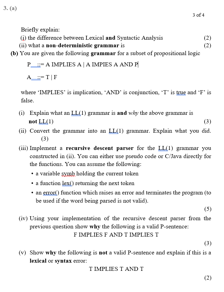 Solved 3. (a) 3 of 4 Briefly explain: (i) the difference | Chegg.com