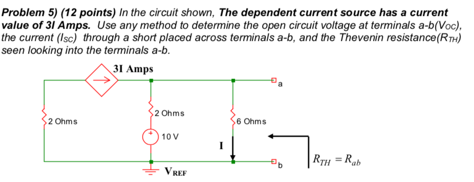 Solved Problem 5) (12 points) In the circuit shown, The | Chegg.com