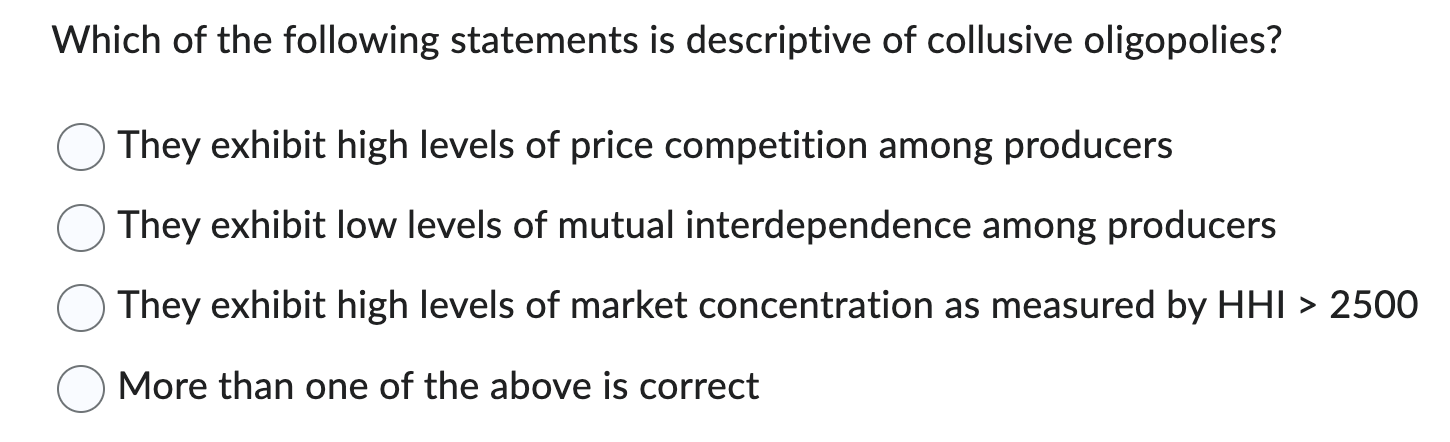 Solved Which of the following statements is descriptive of | Chegg.com
