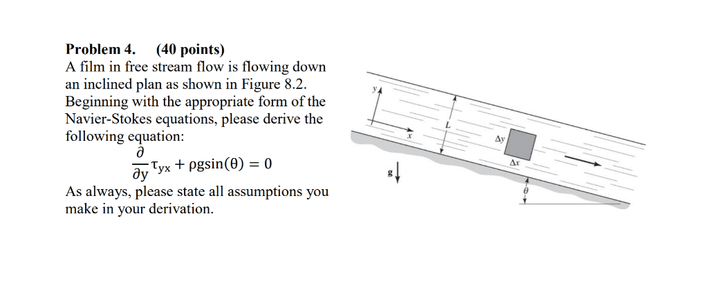 Solved Problem 4. (40 points) A film in free stream flow is | Chegg.com