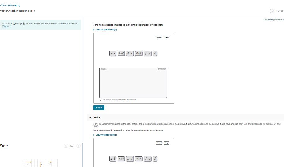 Solved Ch 03 HW (Part 1) Vector Addition Ranking Task 6 of | Chegg.com