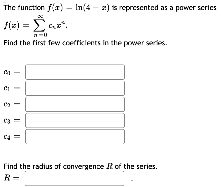 Solved The function f(x) = ln(4 – x) is represented as a | Chegg.com