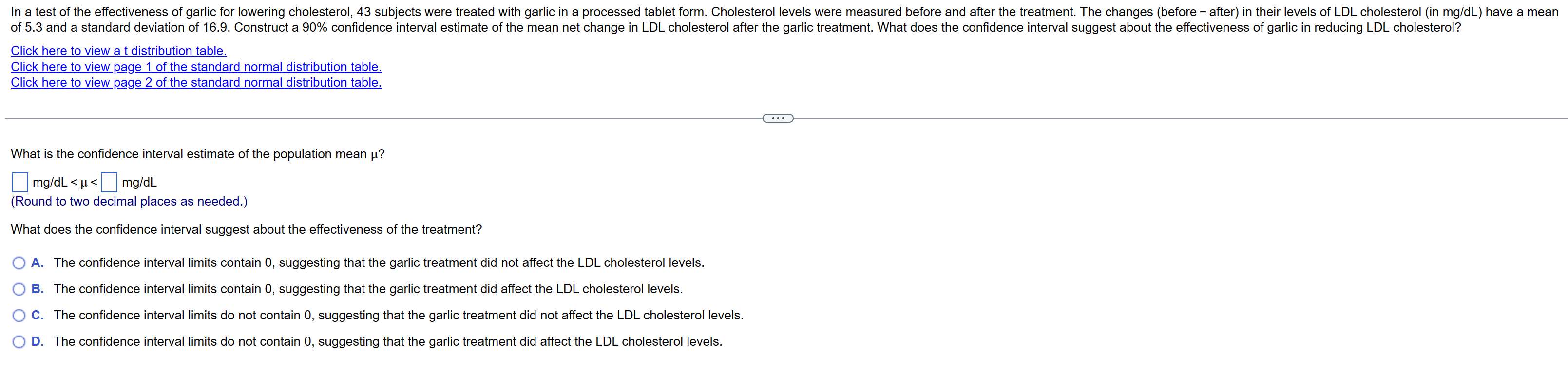 Solved Click here to view a t distribution table. Click here | Chegg.com