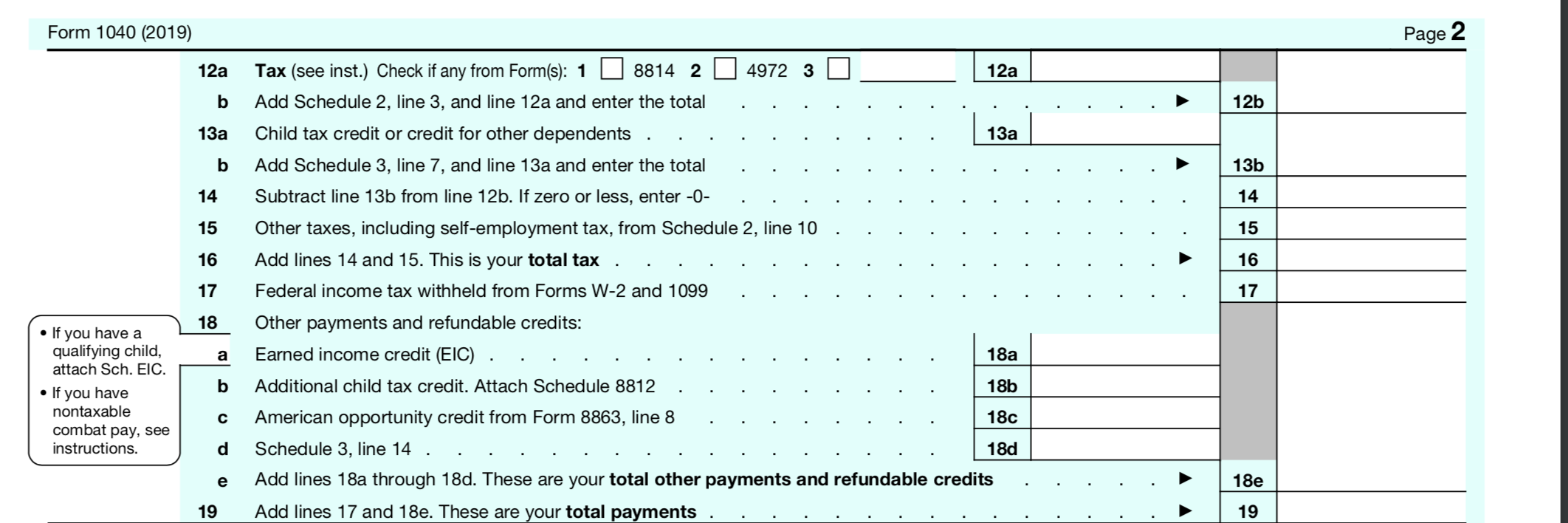 Solved 11040 Department of the Treasury-Intemal Revenue | Chegg.com