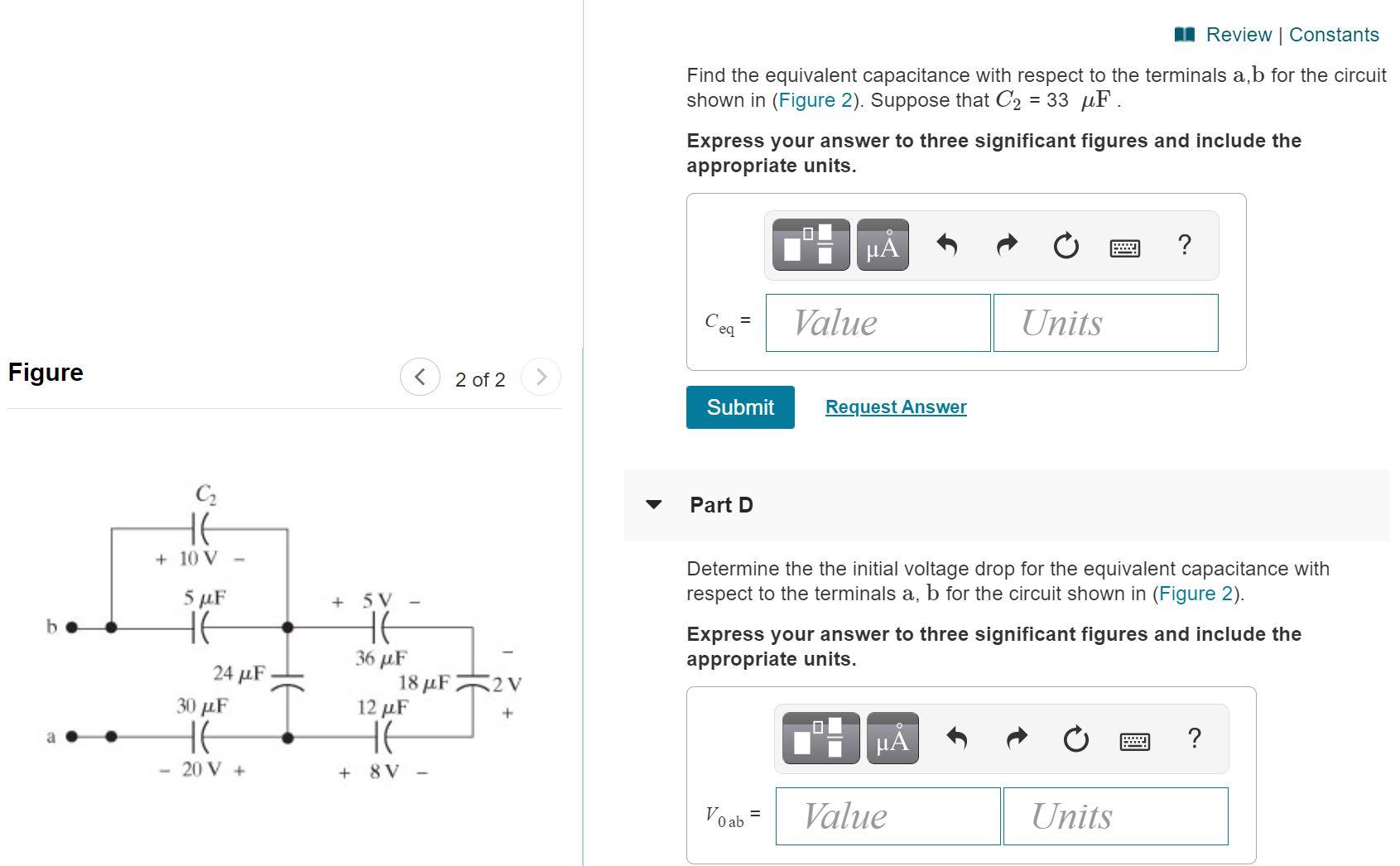 Solved 1 Review | Constants Part A Find the equivalent | Chegg.com