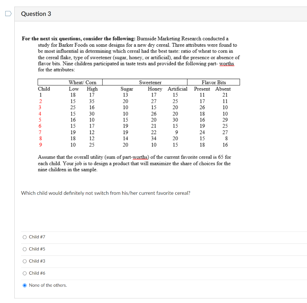 Solved For the next six questions, consider the following: | Chegg.com