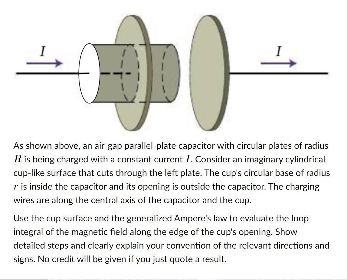 Solved 1 As shown above, an air-gap parallel-plate capacitor | Chegg.com