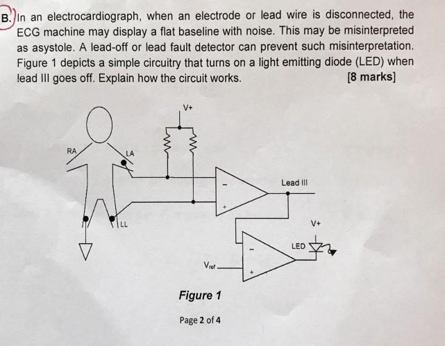 Solved In an electrocardiograph, when an electrode or lead | Chegg.com