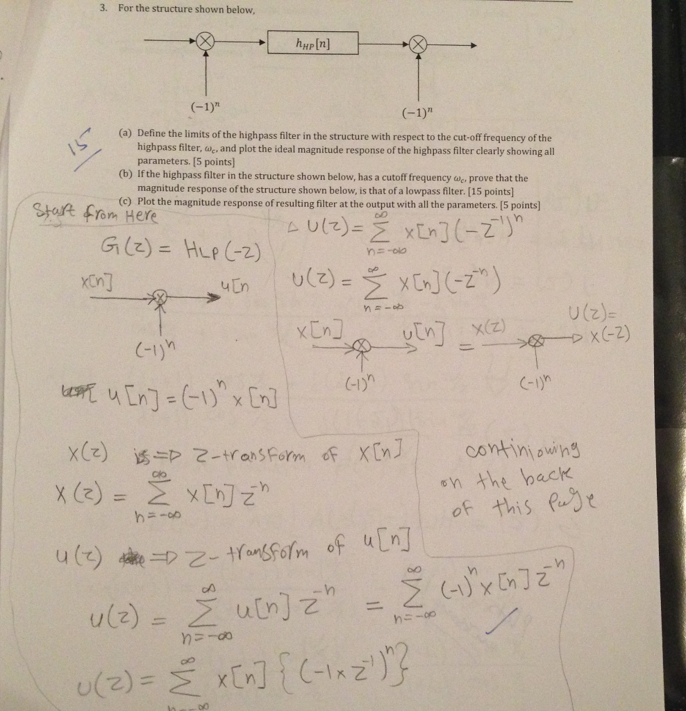 3. For the structure shown below, hup[n] (-1)" (-1)" | Chegg.com