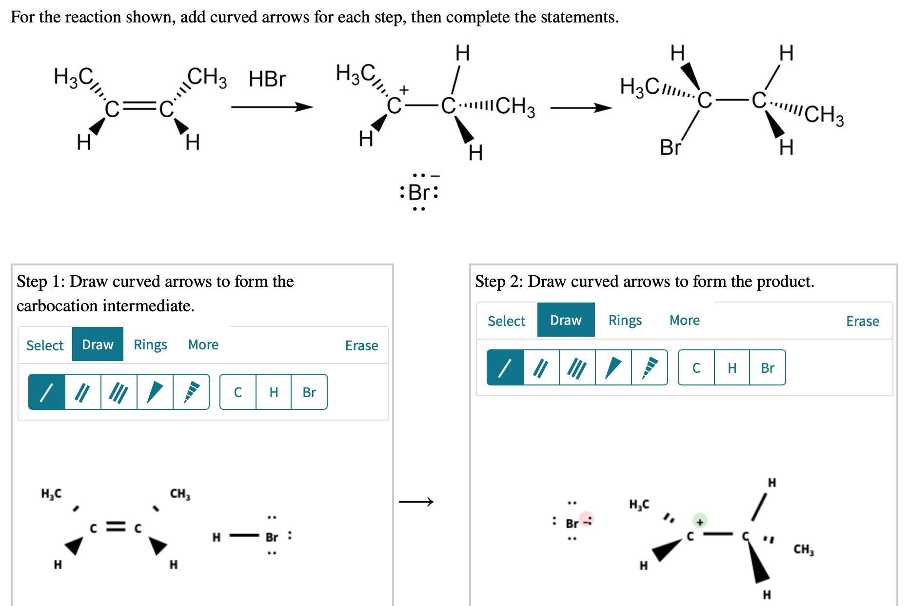 Solved H3n. For the reaction shown, add curved arrows for | Chegg.com
