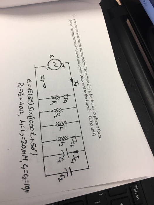 Solved nsprt sc 6. For the parallel circuit shown below: | Chegg.com