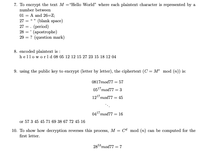 Solved Rsa Practiceeulers Totient Function ϕ N Rsa