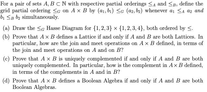 For a pair of sets A, B C N with respective partial | Chegg.com
