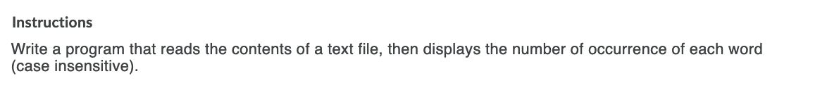 Solved Instructions Write a program that reads the contents | Chegg.com