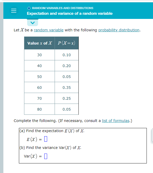 Solved Let X be a random variable with the following | Chegg.com