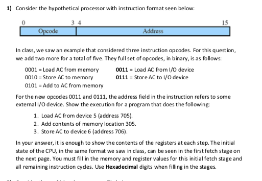 Solved Consider the hypothetical processor with instruction | Chegg.com