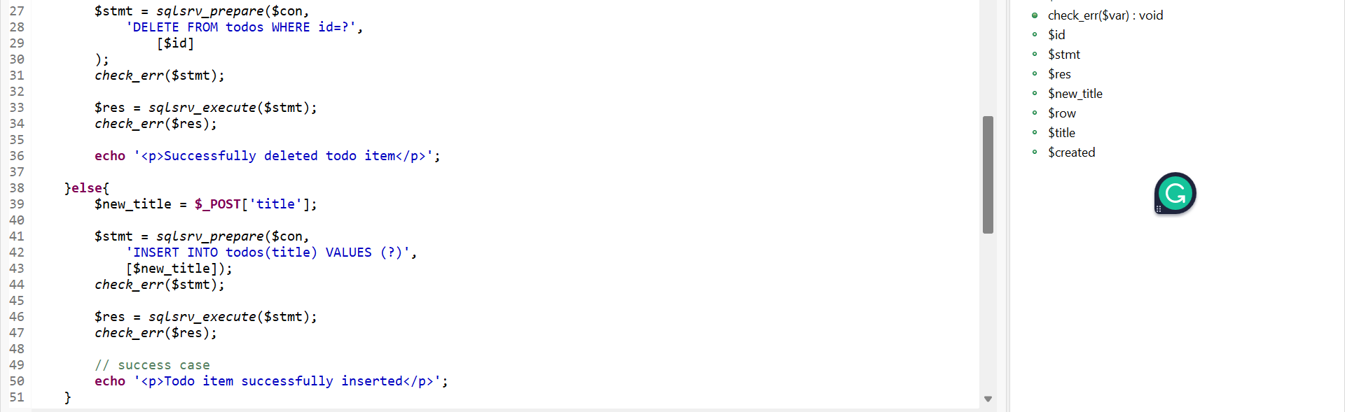 Solved Compulsory Task 1 Alter the todo.php script to keep | Chegg.com