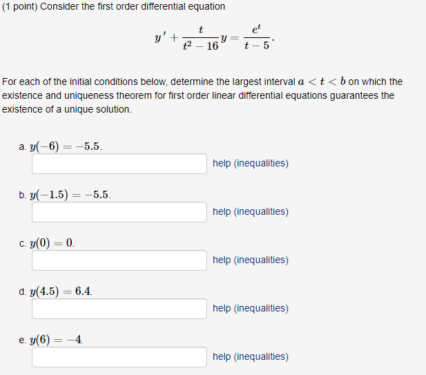 Solved Consider The First Order Differential Equation
