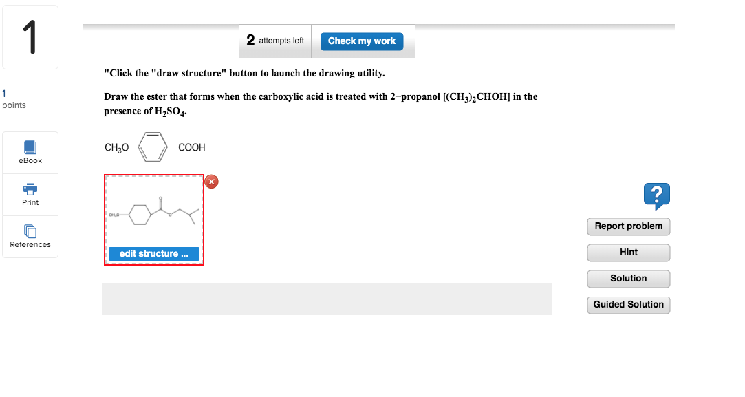 Solved 2 attempts left Check my work "Click the "draw | Chegg.com