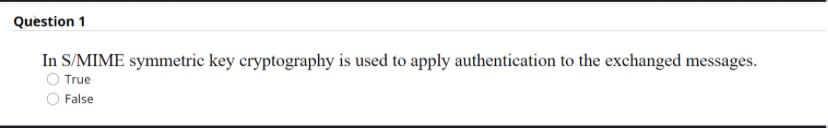 Solved In S/MIME the concept of detached signatures is | Chegg.com