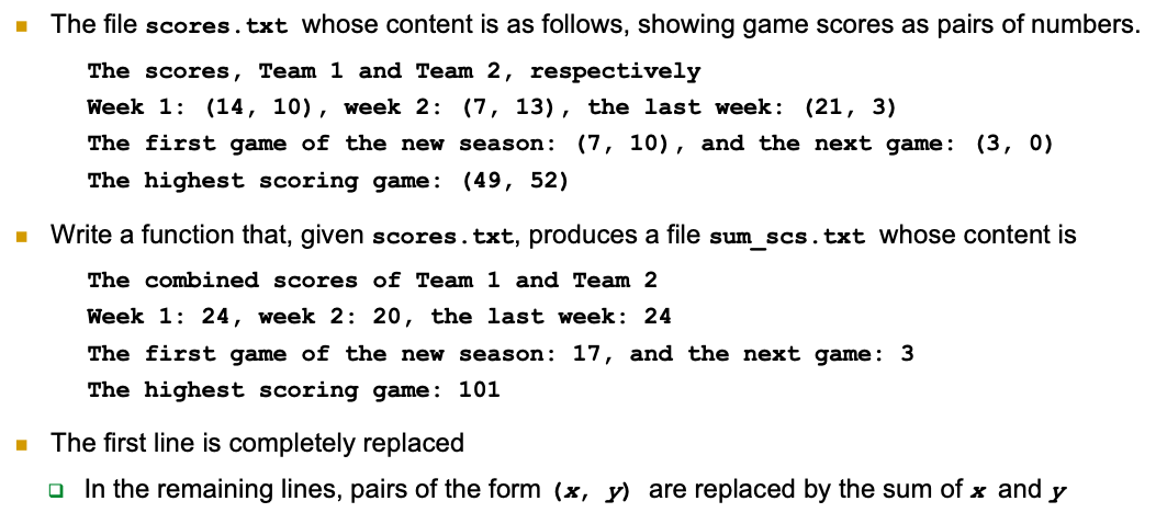 Solved • The file scores.txt whose content is as follows, | Chegg.com