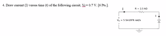 Solved 4. Draw current (I) versus time (t) of the following | Chegg.com