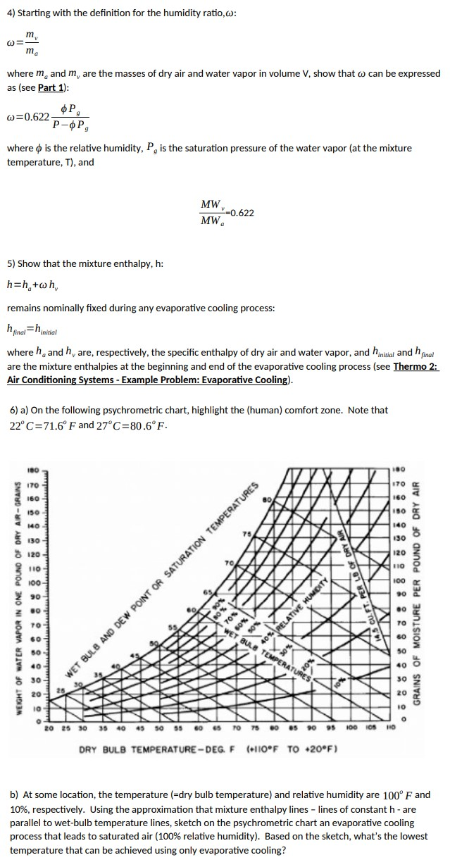 Solved 4) Starting with the definition for the humidity | Chegg.com