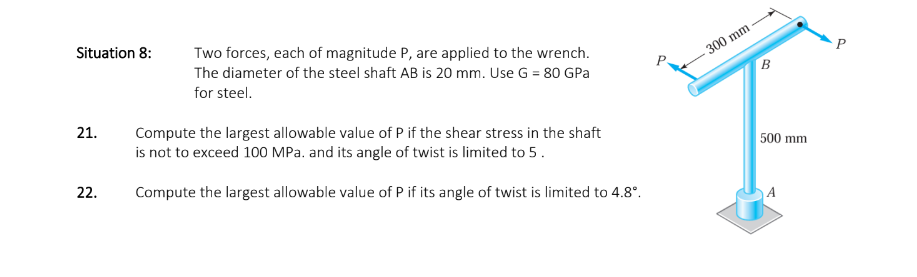 Solved Situation 8:Two forces, each of magnitude P, are | Chegg.com Solved Situation 8:Two forces, each of magnitude P, are | Chegg.com