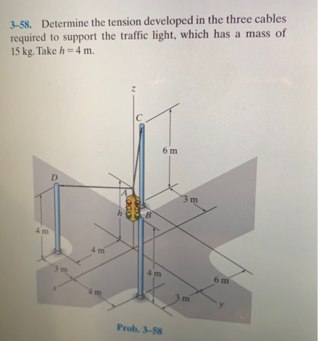 Solved 3-58. Determine the tension developed in the three | Chegg.com