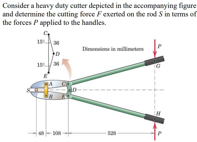 Solved Consider A Heavy Duty Cutter Depicted In The