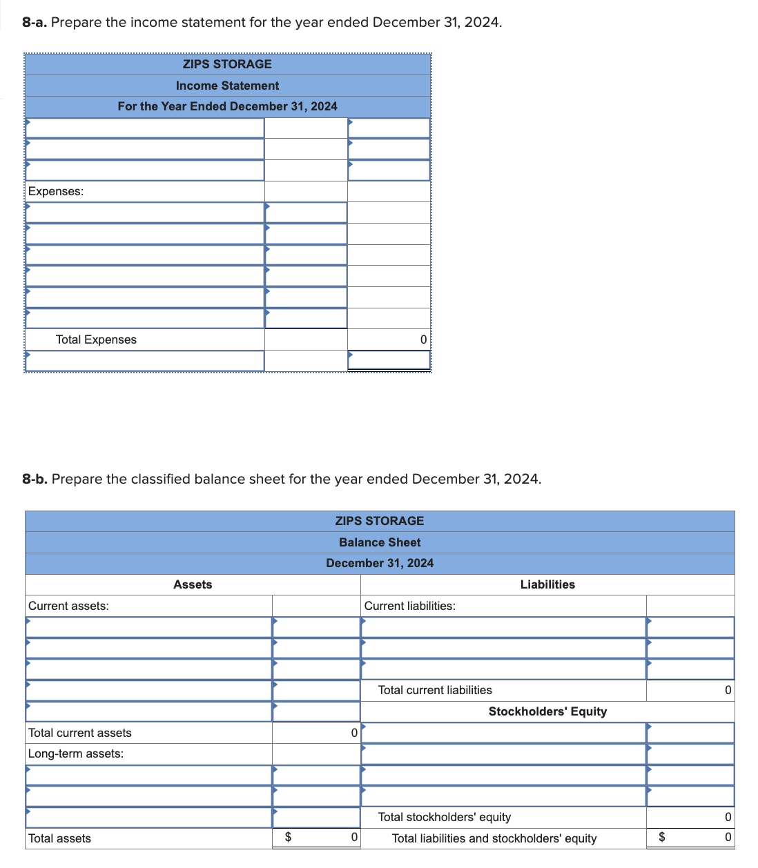 Solved 8-a. Prepare the income statement for the year | Chegg.com