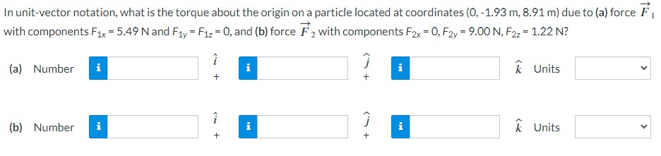 Solved In unit-vector notation, what is the torque about the | Chegg.com