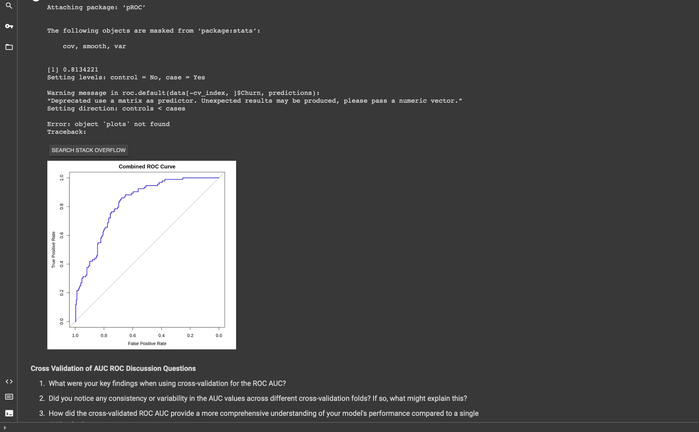 Solved \# Install ROC package if not already if (! | Chegg.com