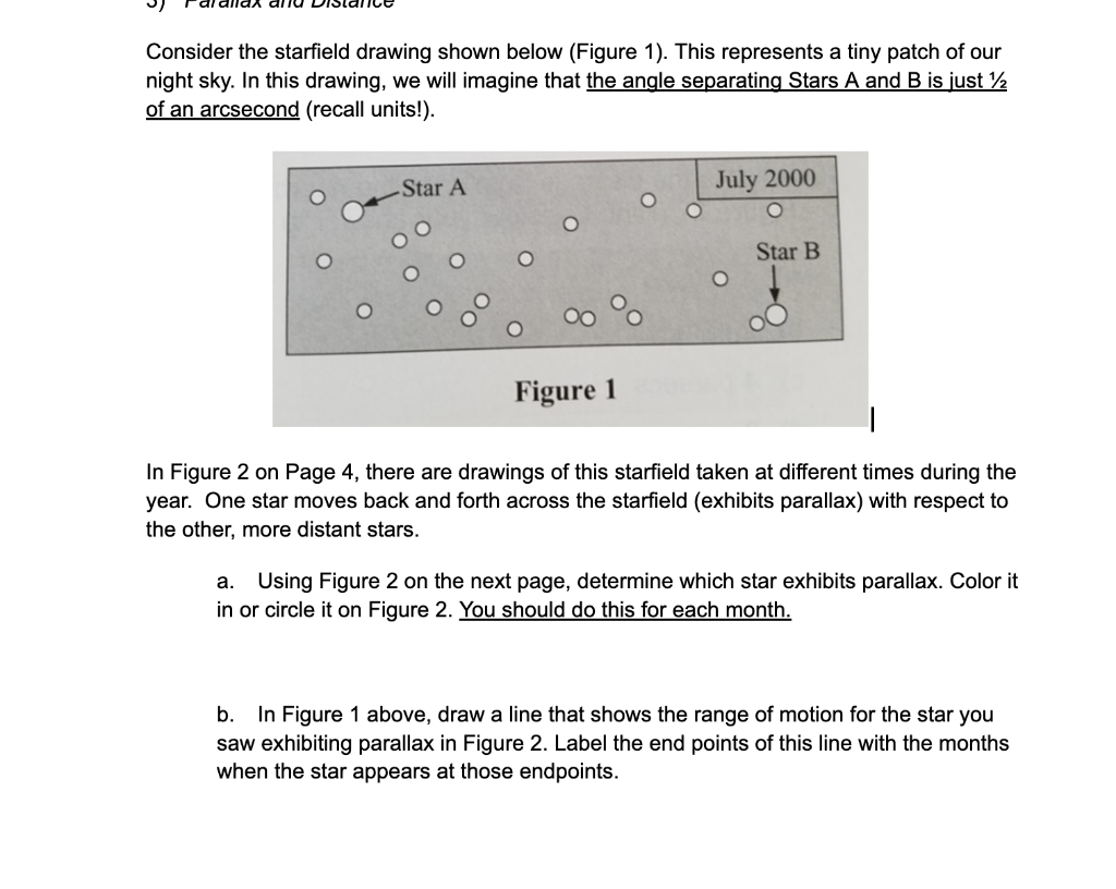 Solved and Consider the starfield drawing shown below | Chegg.com