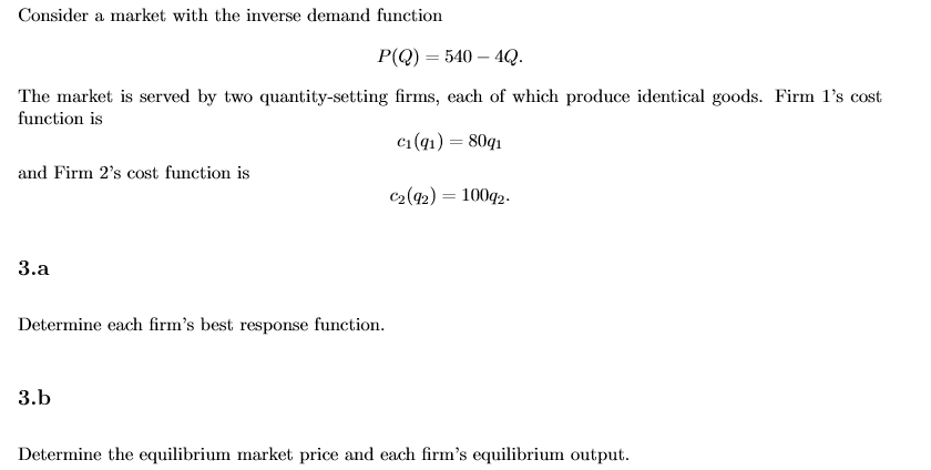 Solved Consider a market with the inverse demand function | Chegg.com