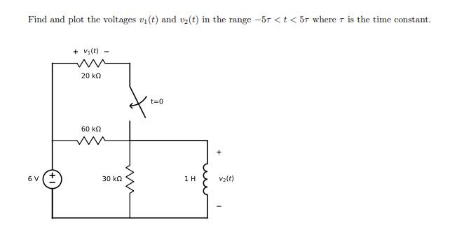 Solved Find and plot the voltages v1(t) and v2(t) in the | Chegg.com