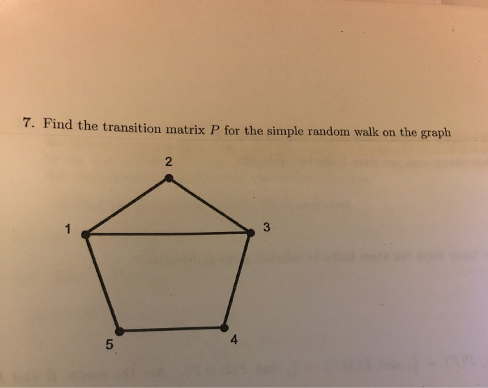 Solved 7. Find the transition matrix P for the simple random | Chegg.com