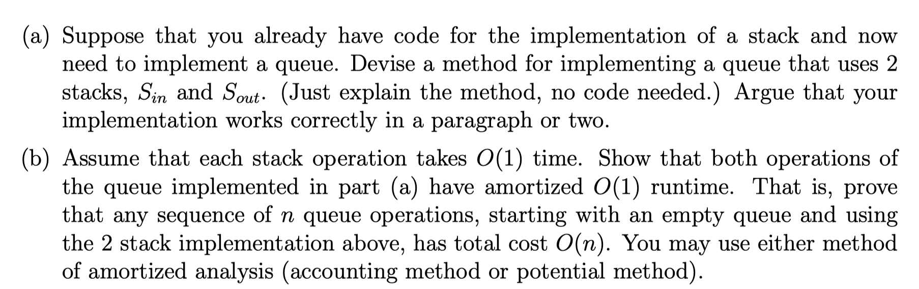 2 A stack is a data structure that supports the | Chegg.com