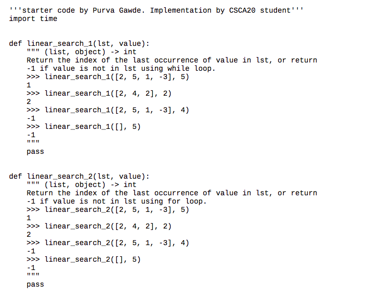 Solved ''starter code by Purva Gawde. Implementation by | Chegg.com