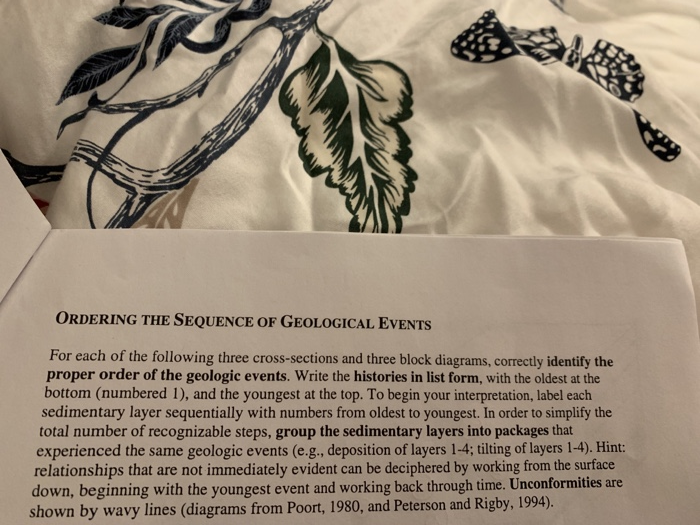 Solved ORDERING THE SEQUENCE OF GEOLOGICAL EVENTS For each | Chegg.com