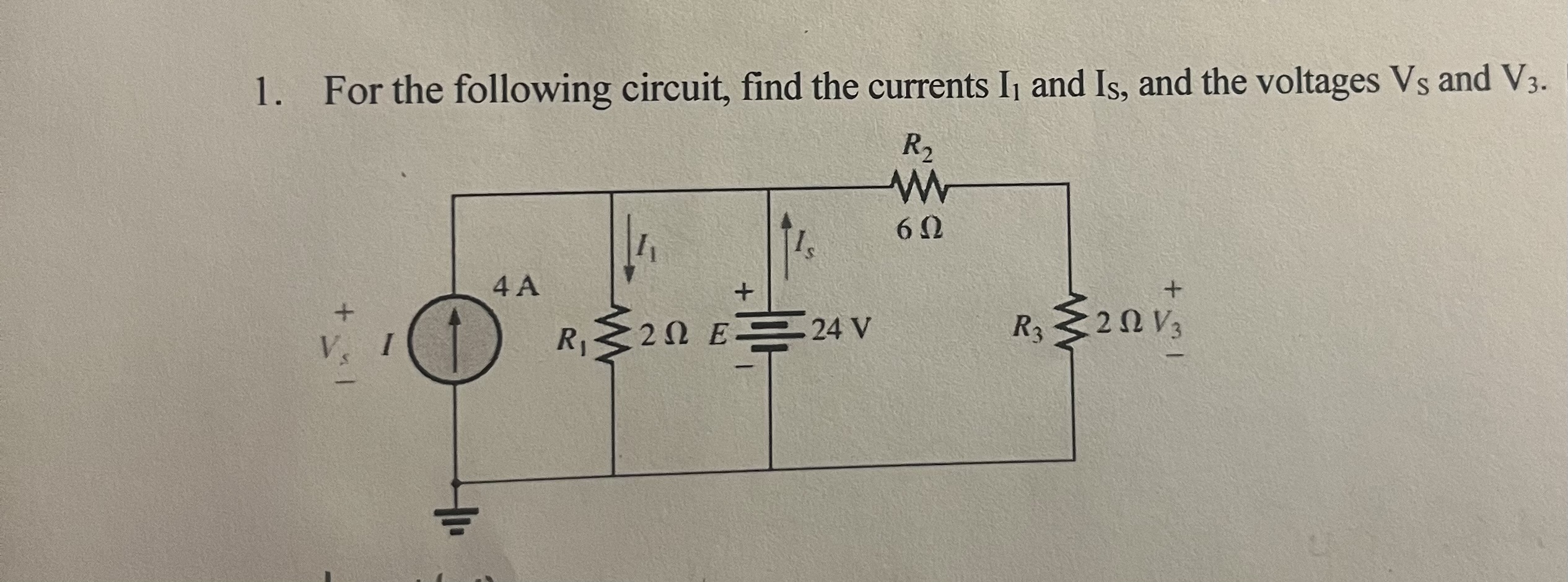 Solved Given the following circuit, calculate Is,I1,I3, ﻿and | Chegg.com