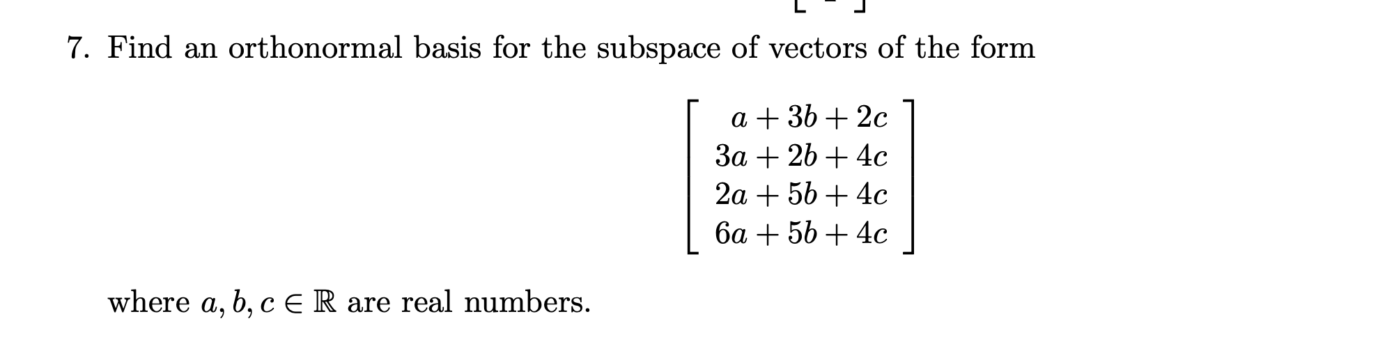Solved 7. Find an orthonormal basis for the subspace of | Chegg.com