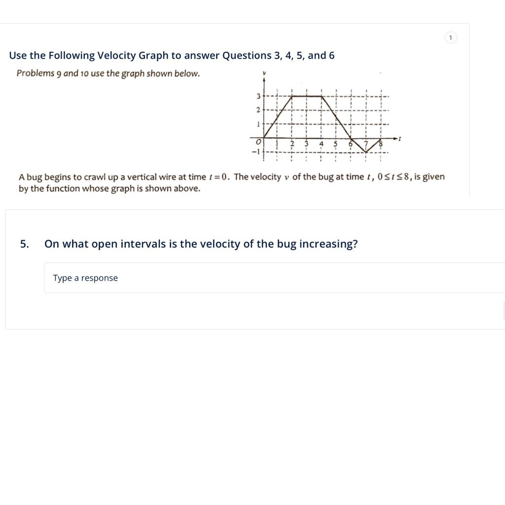 Solved Use the Following Velocity Graph to answer Questions | Chegg.com
