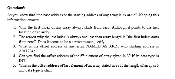 Solved Questions As You Know That The Base Address Or The