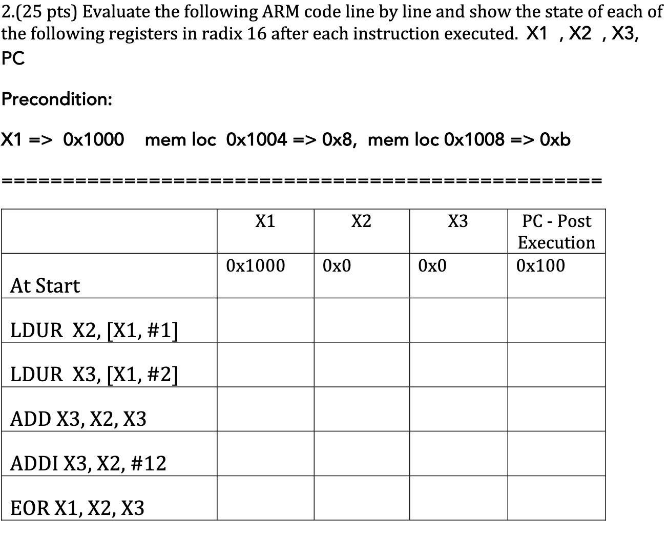 solved-2-25pts-evaluate-the-following-arm-code-line-by-chegg