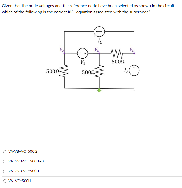 Solved Given that the node voltages and the reference node | Chegg.com